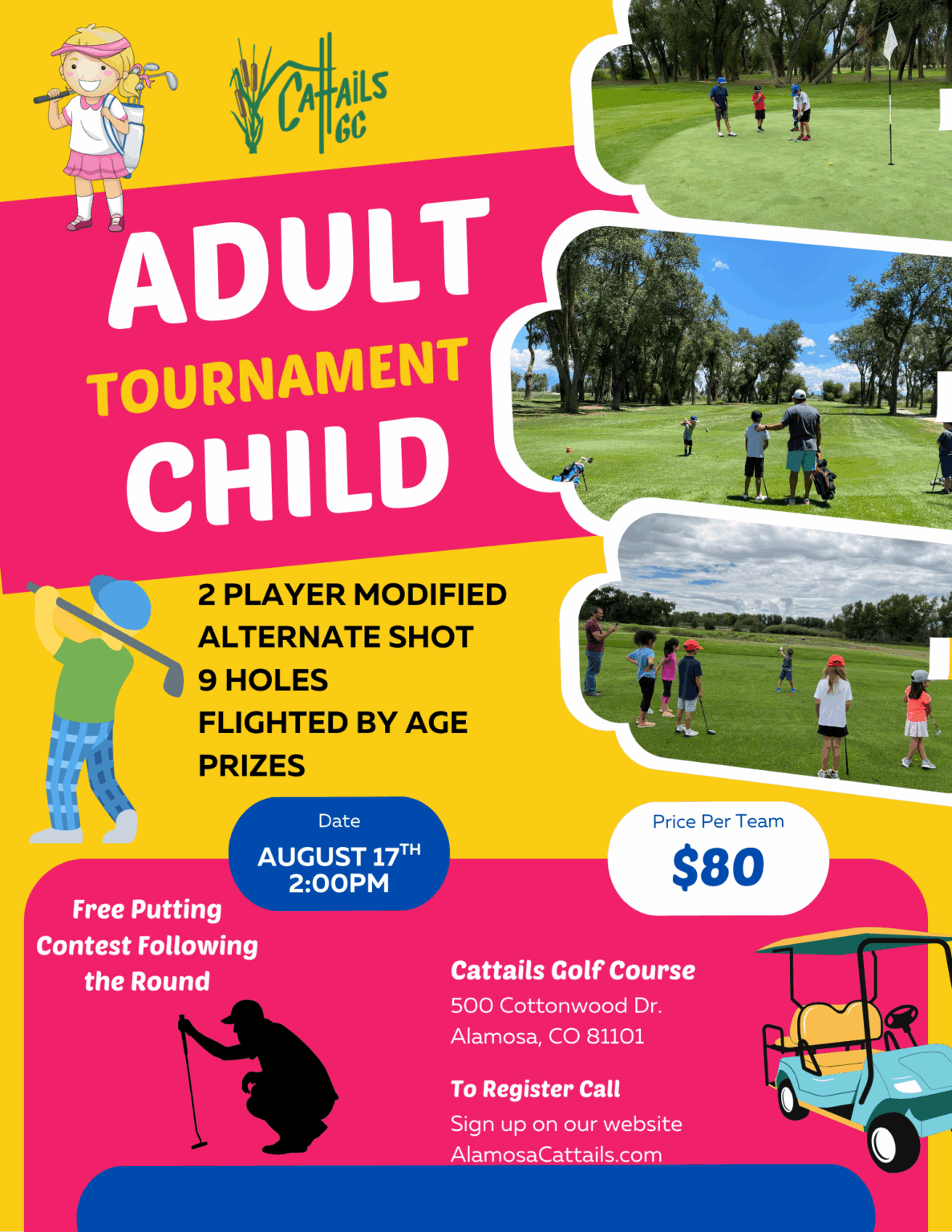 Adult Child Tournament – Cattails Golf Club – Alamosa, CO